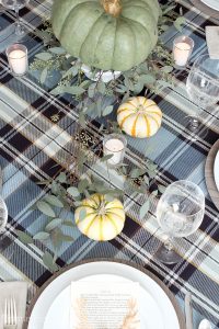 Thanksgiving Table With Plaid And Copper Accents - Thistle Key Lane