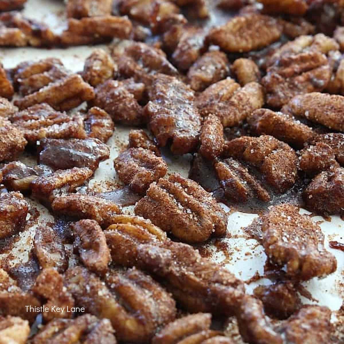 Bourbon Candied Pecans Recipe - Thistle Key Lane