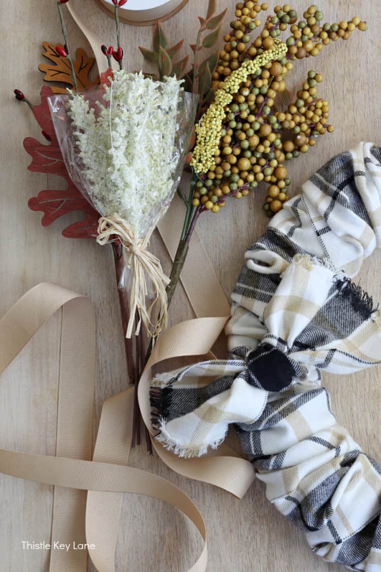 DIY Plaid Fall Wreath With Autumn Colors - Thistle Key Lane