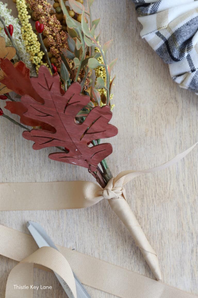 DIY Plaid Fall Wreath With Autumn Colors - Thistle Key Lane