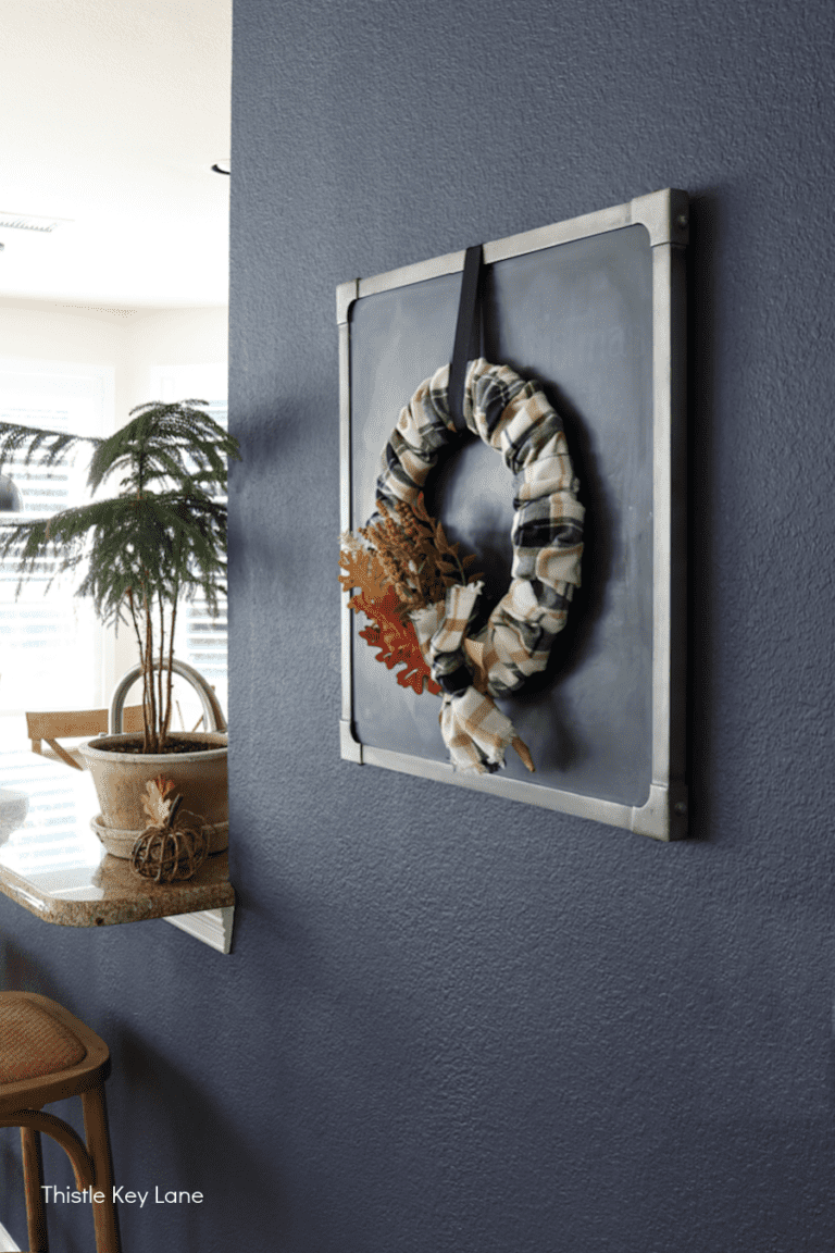 DIY Plaid Fall Wreath With Autumn Colors - Thistle Key Lane