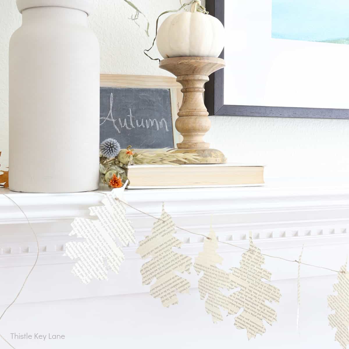 DIY Book Page Leaf Garland - Thistle Key Lane