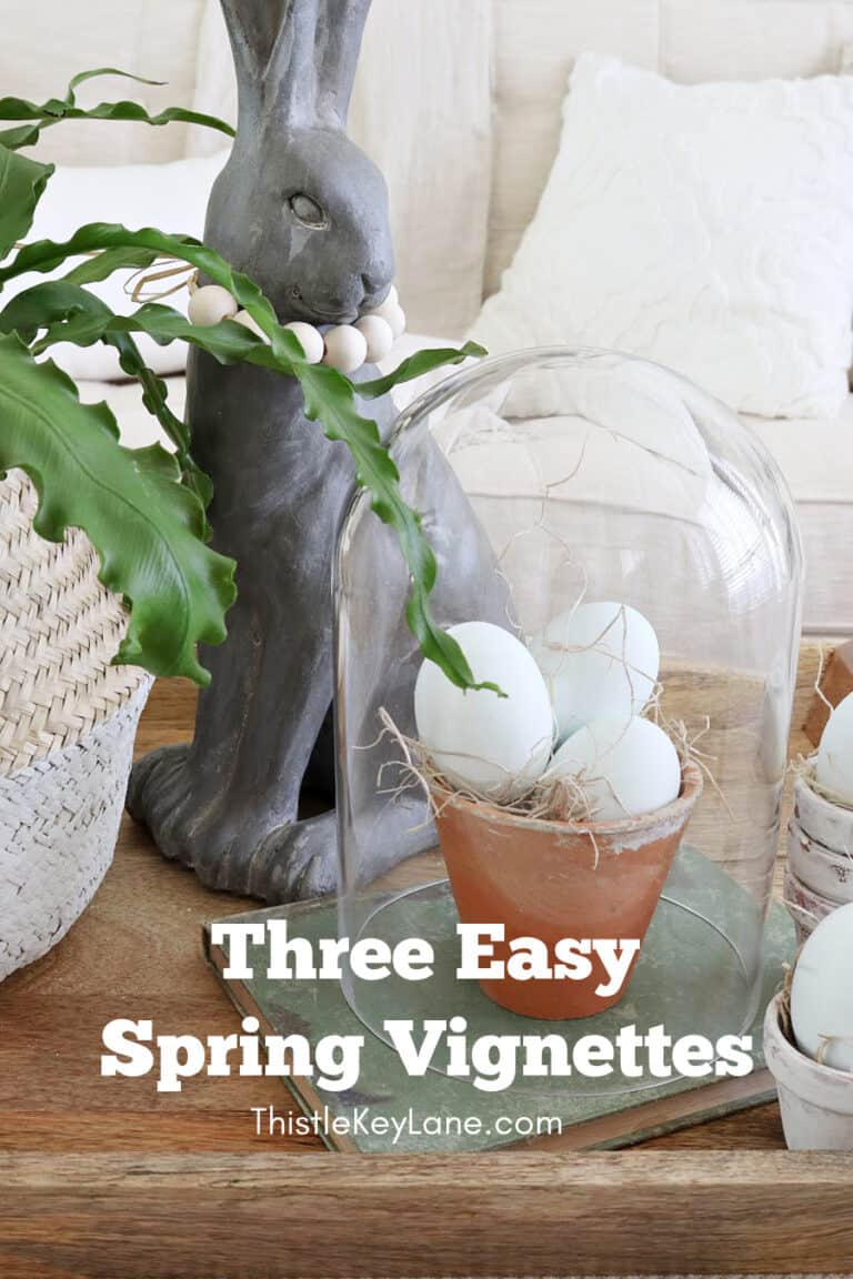 Three Spring Ottoman Or Coffee Table Vignettes - Thistle Key Lane