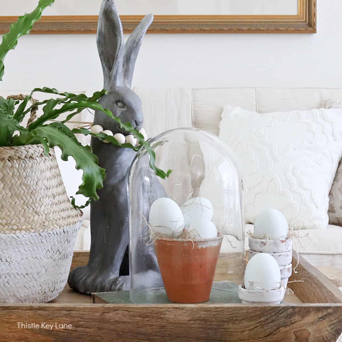 Three Spring Ottoman Or Coffee Table Vignettes - Thistle Key Lane