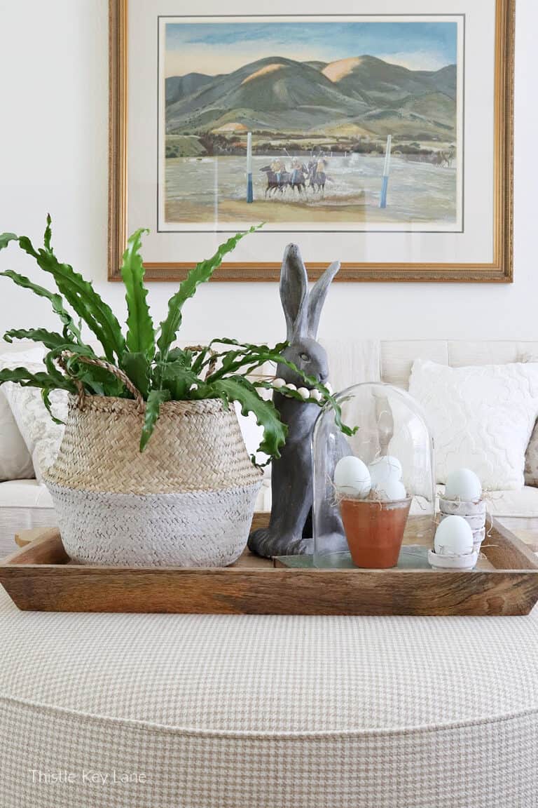 Three Spring Ottoman Or Coffee Table Vignettes - Thistle Key Lane