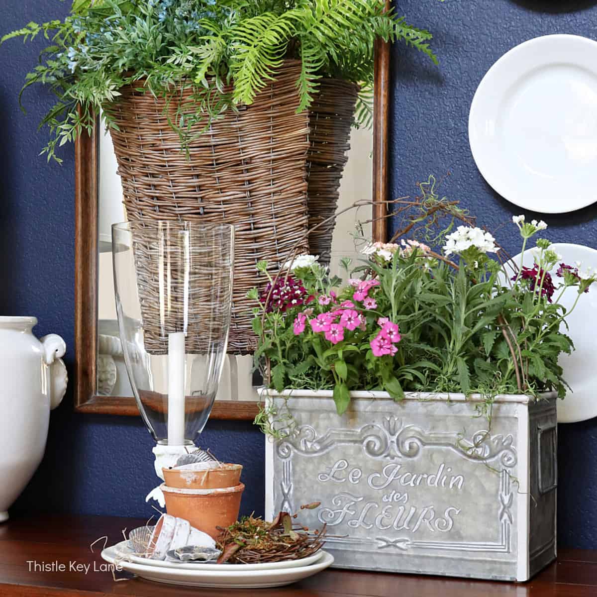 Spring Botanical Arrangement For The Entry Table - Thistle Key Lane