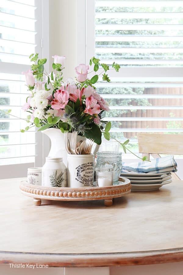 How To Turn A Tray Into A Kitchen Table Centerpiece - Thistle Key Lane