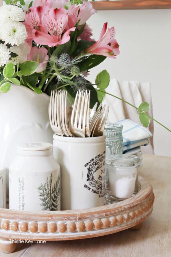 How To Turn A Tray Into A Kitchen Table Centerpiece - Thistle Key Lane