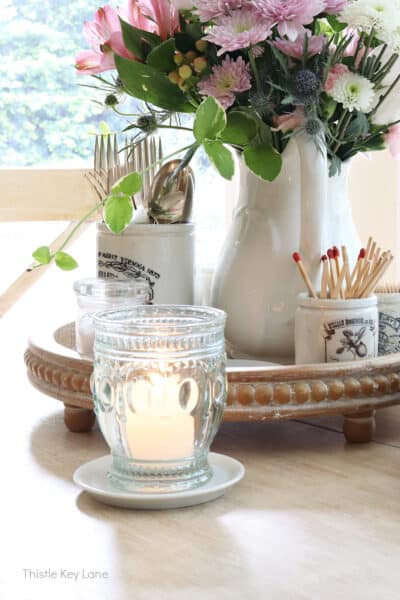 How To Turn A Tray Into A Kitchen Table Centerpiece - Thistle Key Lane