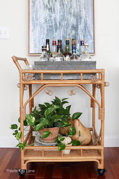 Three Ways To Style A Fall Bar Cart - Thistle Key Lane