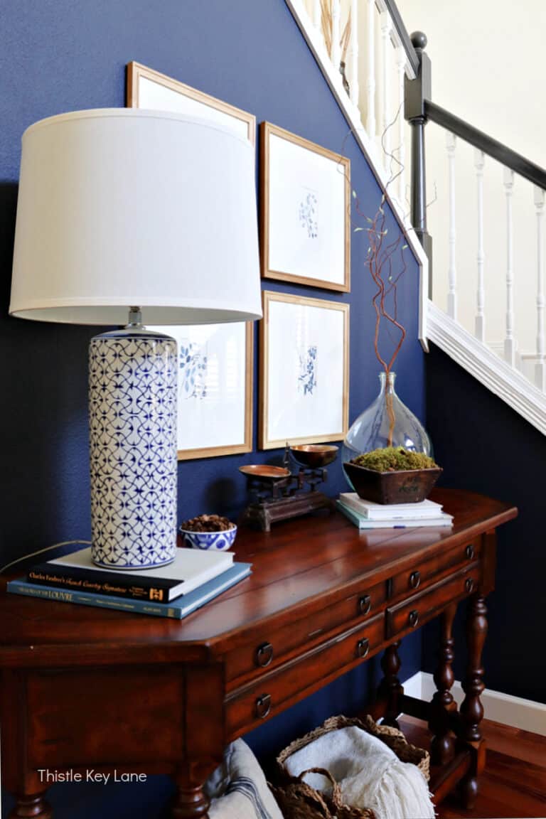 Winter Entry Table With Simple Styling - Thistle Key Lane