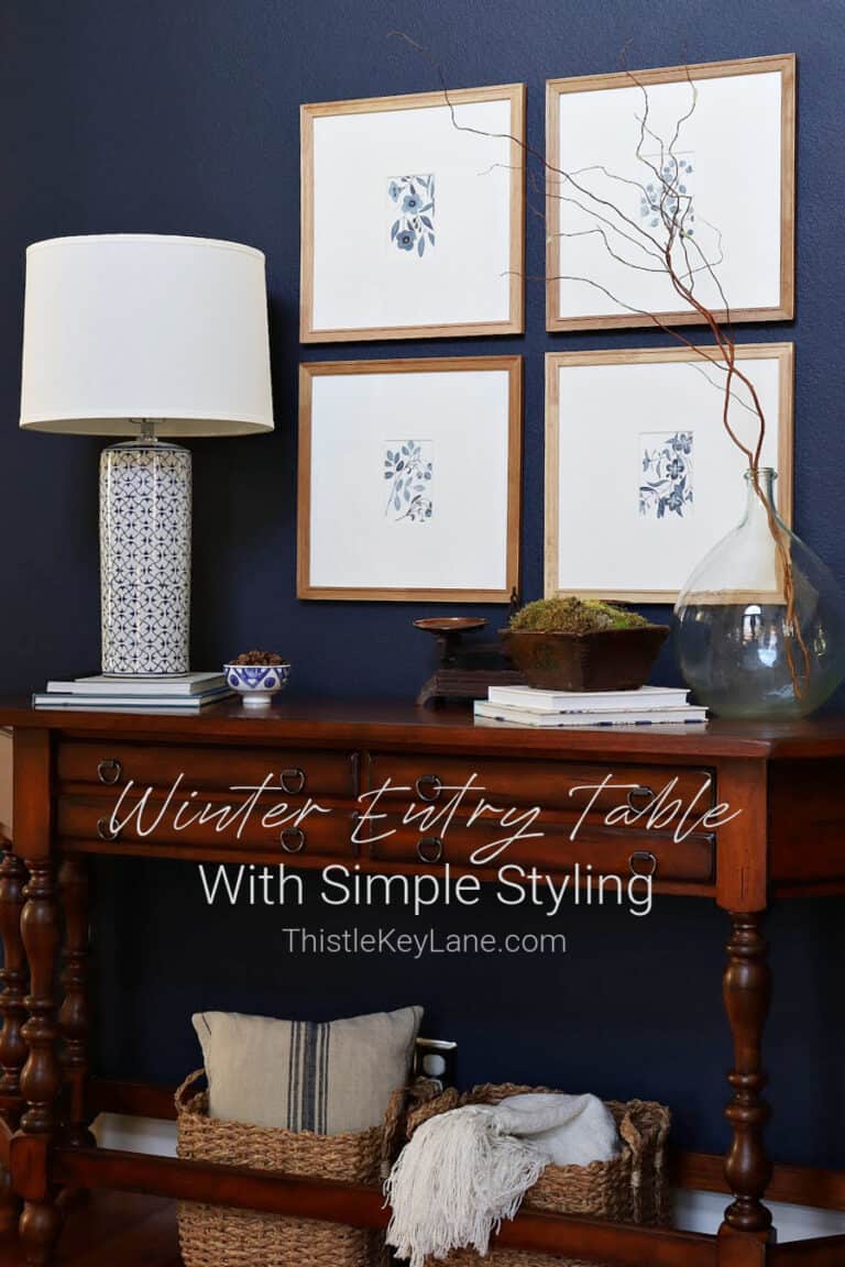 Winter Entry Table With Simple Styling - Thistle Key Lane