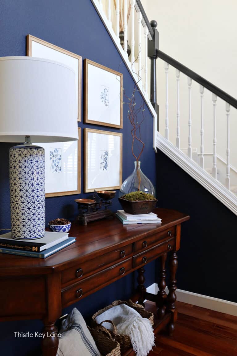 Winter Entry Table With Simple Styling - Thistle Key Lane