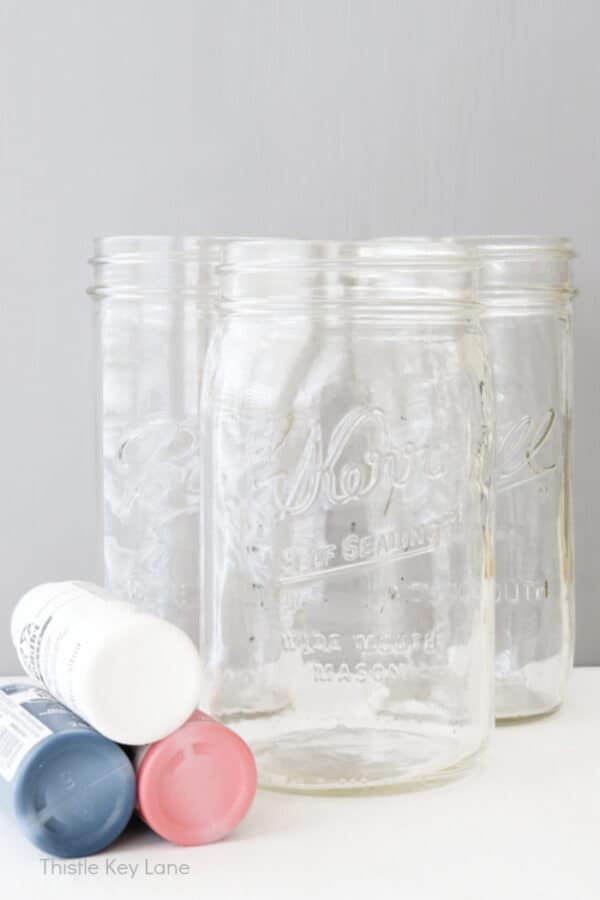 Coastal Spongeware Mason Jar Centerpiece - Thistle Key Lane