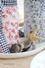 Coastal Spongeware Mason Jar Centerpiece - Thistle Key Lane