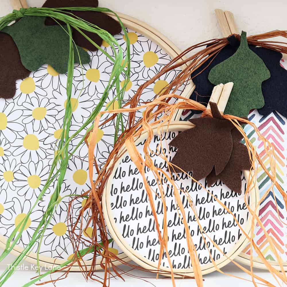 DIY Embroidery Hoop Pumpkins - Thistle Key Lane