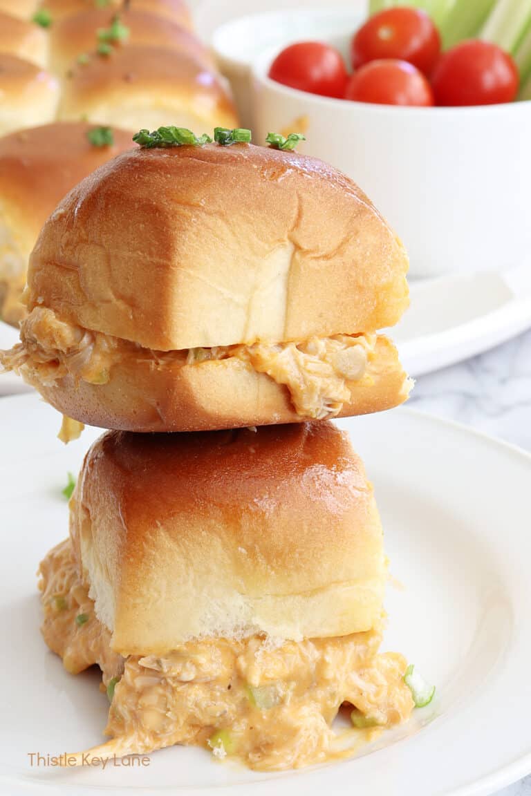 Easy Buffalo Chicken Sliders Recipe - Thistle Key Lane