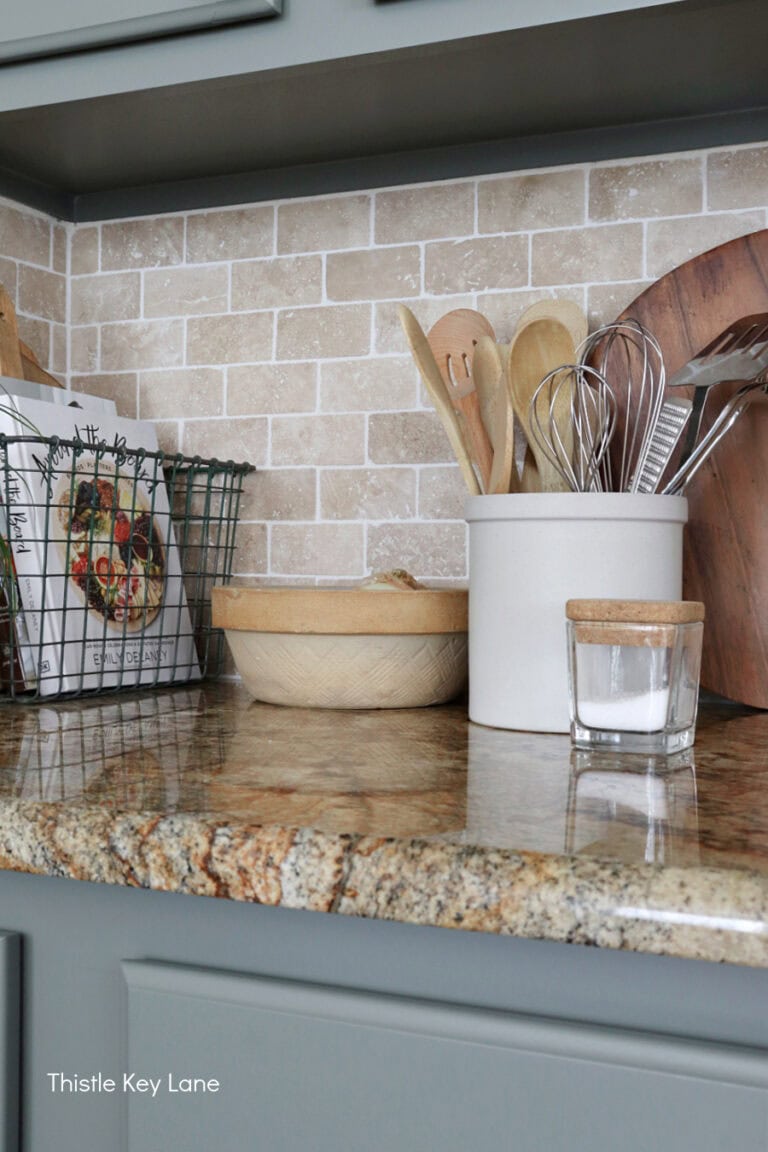 Kitchen Counter Vintage Styling | Pantry Door Update - Thistle Key Lane