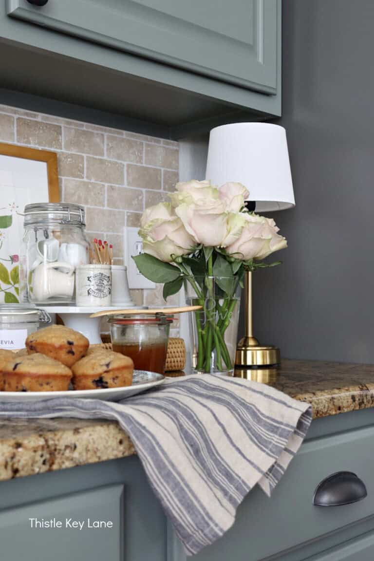 Kitchen Counter Vintage Styling | Pantry Door Update - Thistle Key Lane