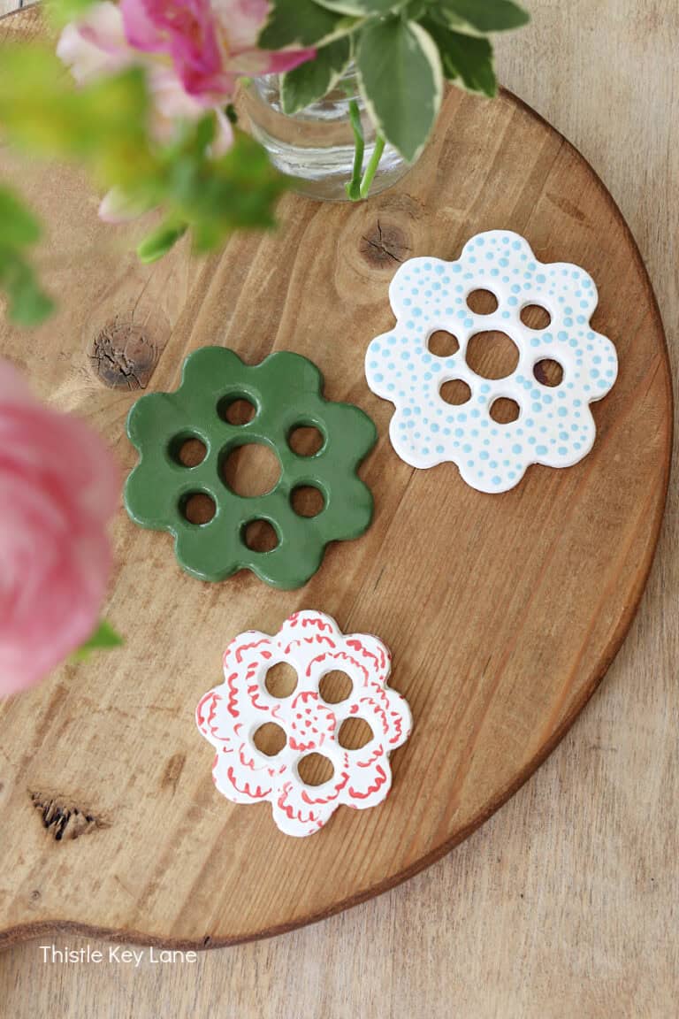 DIY Air Dry Clay Flower Frogs - Thistle Key Lane