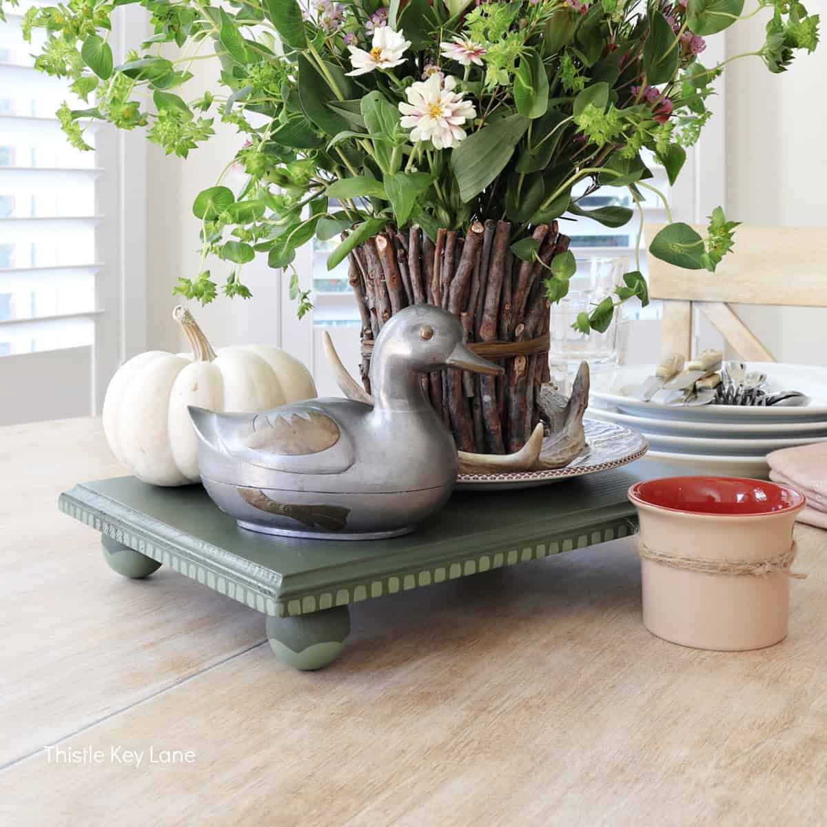 DIY Wood Riser With Hand Painted Detail - Thistle Key Lane