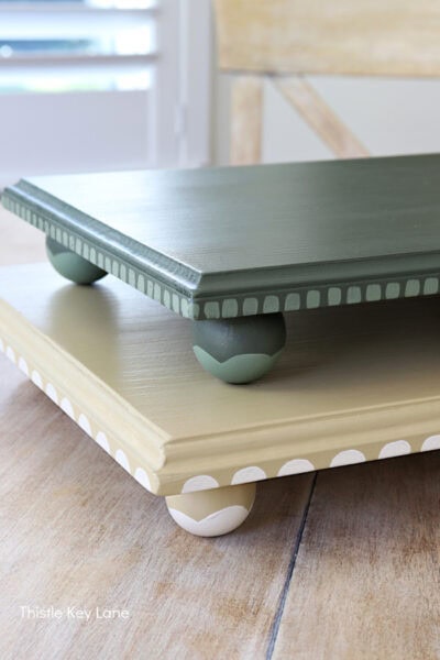 DIY Wood Riser With Hand Painted Detail - Thistle Key Lane