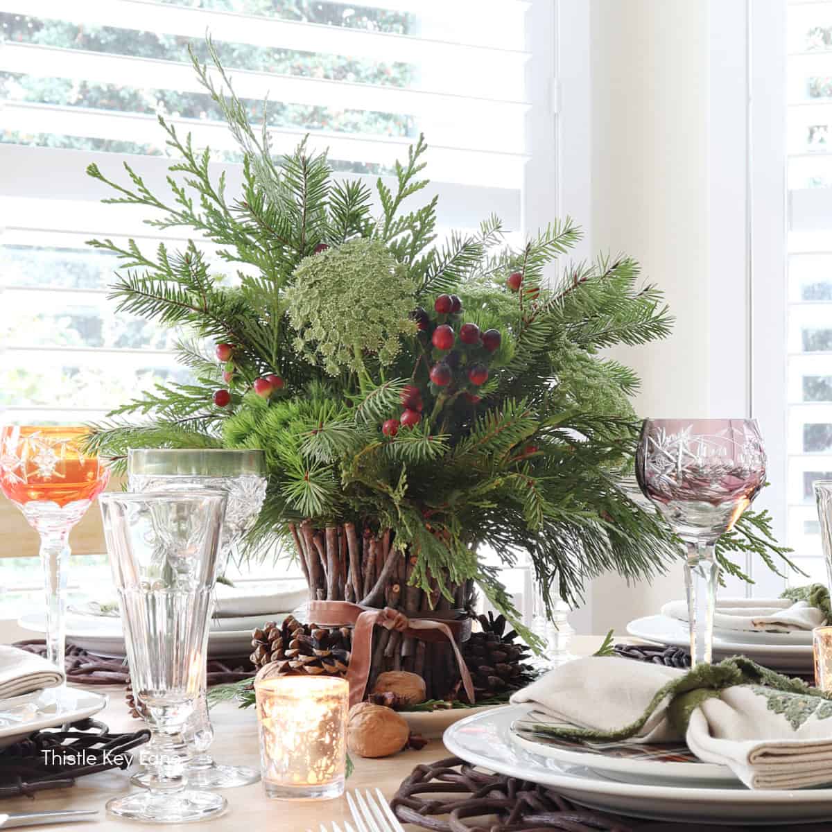 Woodland Christmas Tablescape - Thistle Key Lane