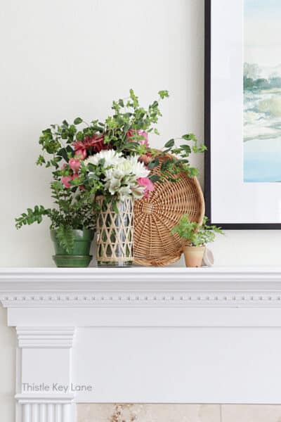 Vintage Spring Mantel Decor Styling - Thistle Key Lane