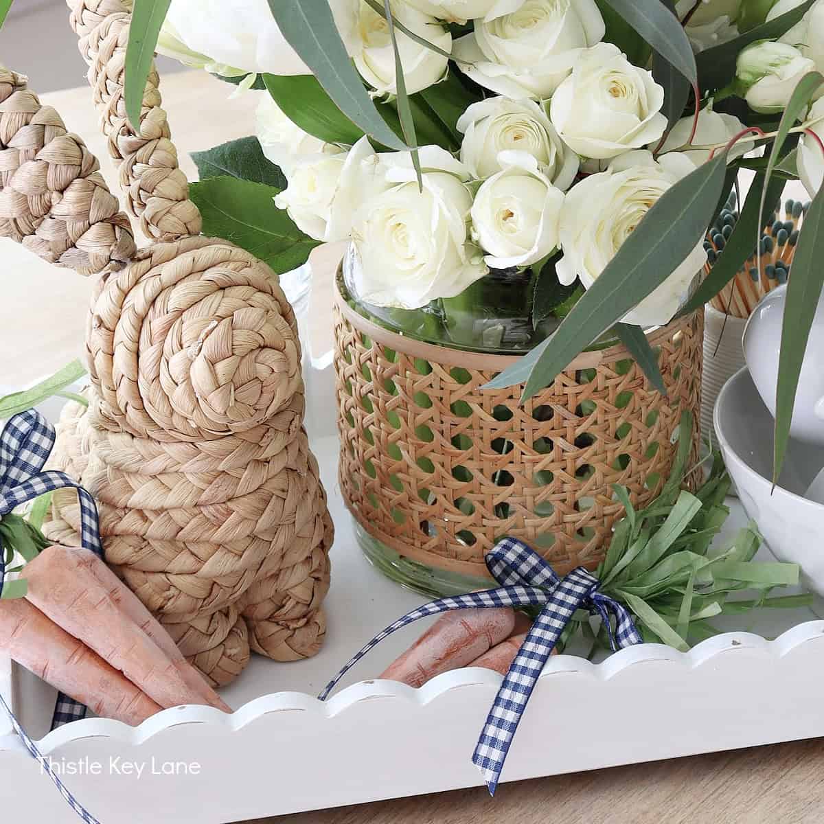 Spring Tray Flower Centerpiece - Thistle Key Lane