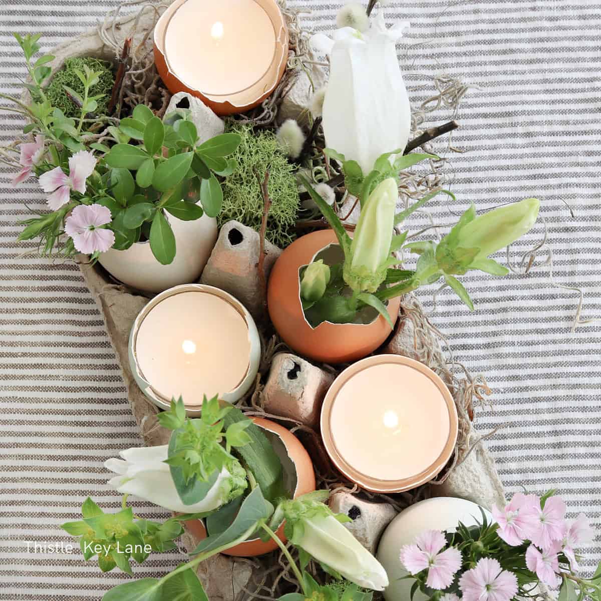 Rustic Easter Candle Arrangement - Thistle Key Lane