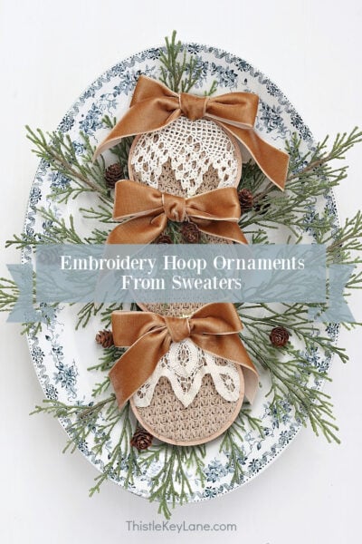 Embroidery Hoop Ornaments From Sweaters - Thistle Key Lane