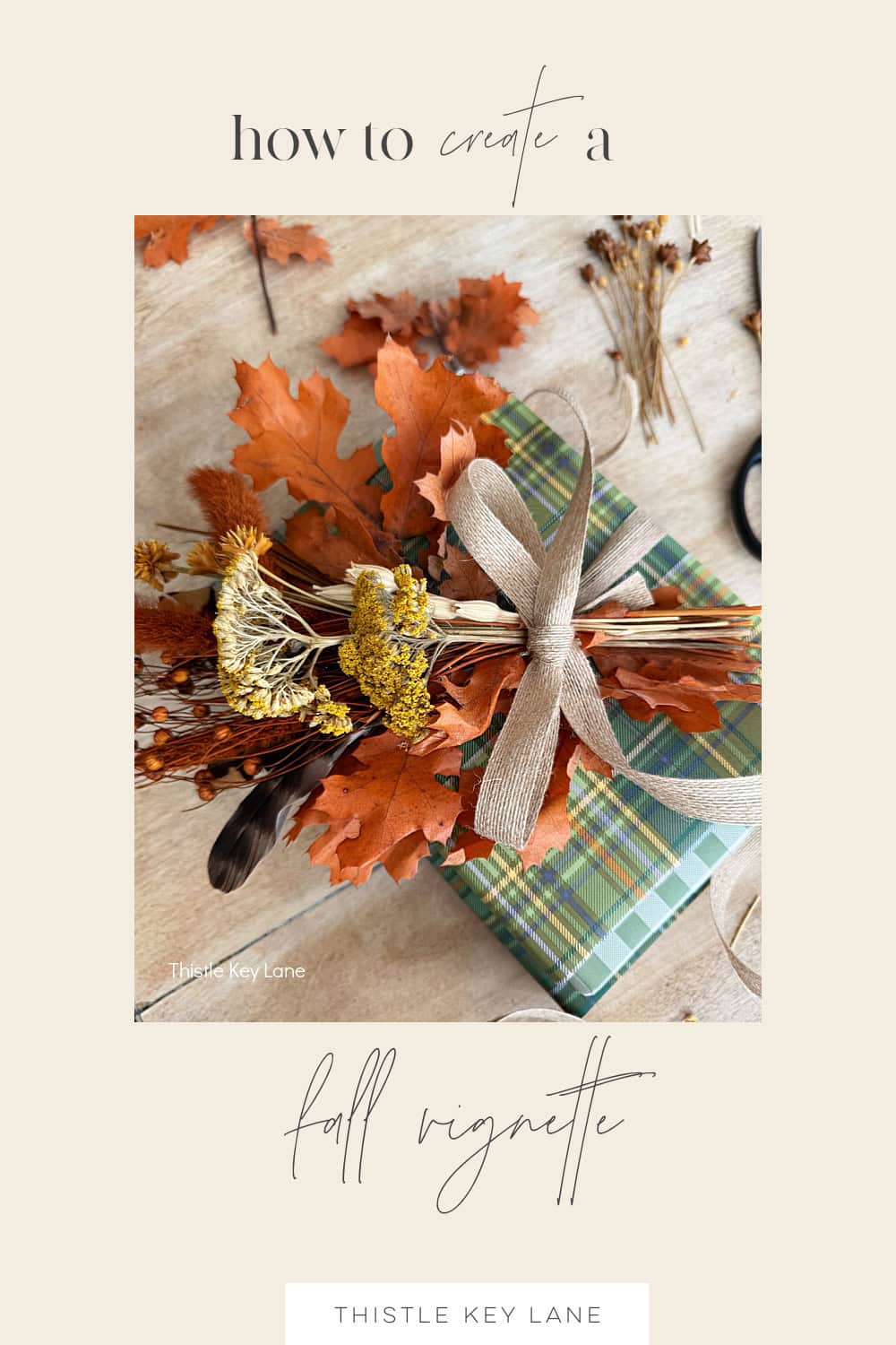 Fall Dried Floral Book Vignette - Thistle Key Lane