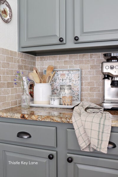 How To Decorate A Tray With Wallpaper - Thistle Key Lane